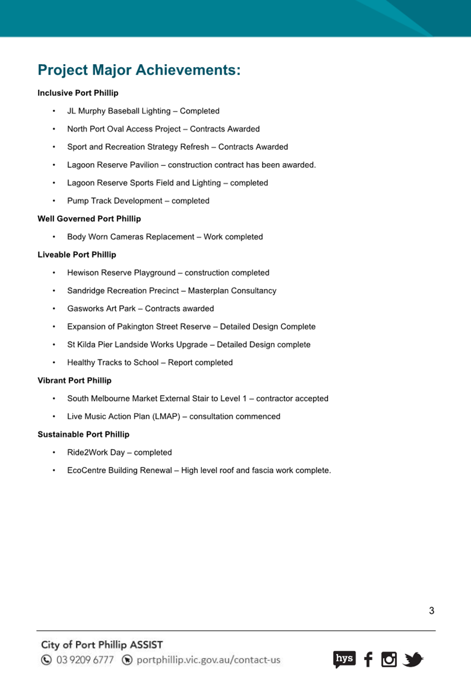 Agenda of Meeting of the Port Phillip City Council - Wednesday, 19 ...